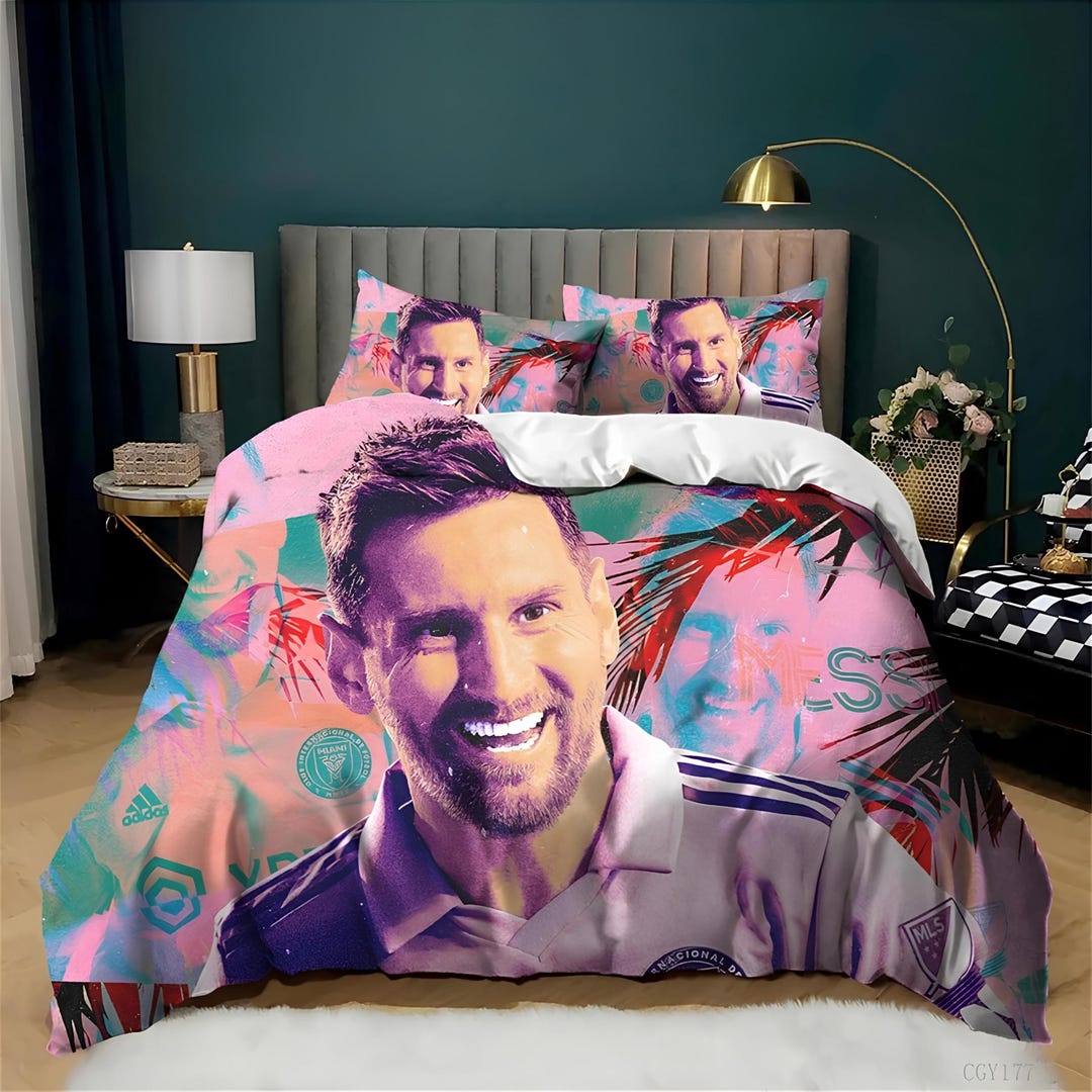 Lionel Messi Duvet Cover, Lionel Messi Fan Bedding Set,soccer Duvet ...