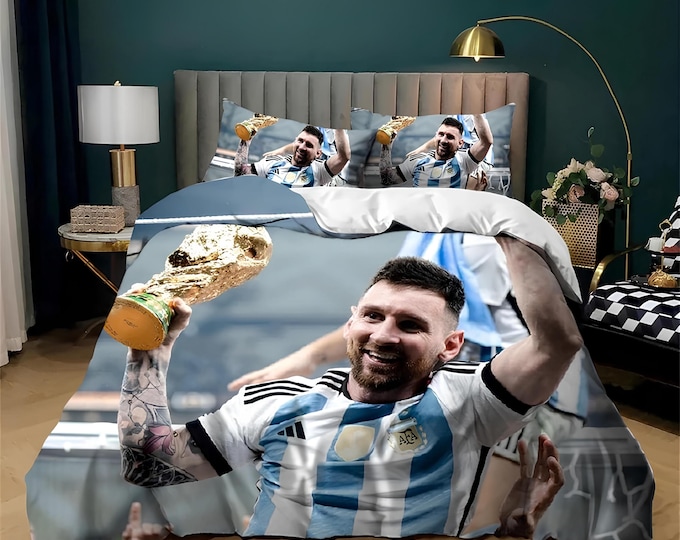 Lionel Messi Duvet Cover, Lionel Messi Fan Bedding Set,soccer Duvet ...