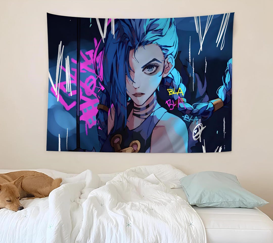 Arcane Jinx Tapestry: League of Legends Anime Wall Art - Etsy
