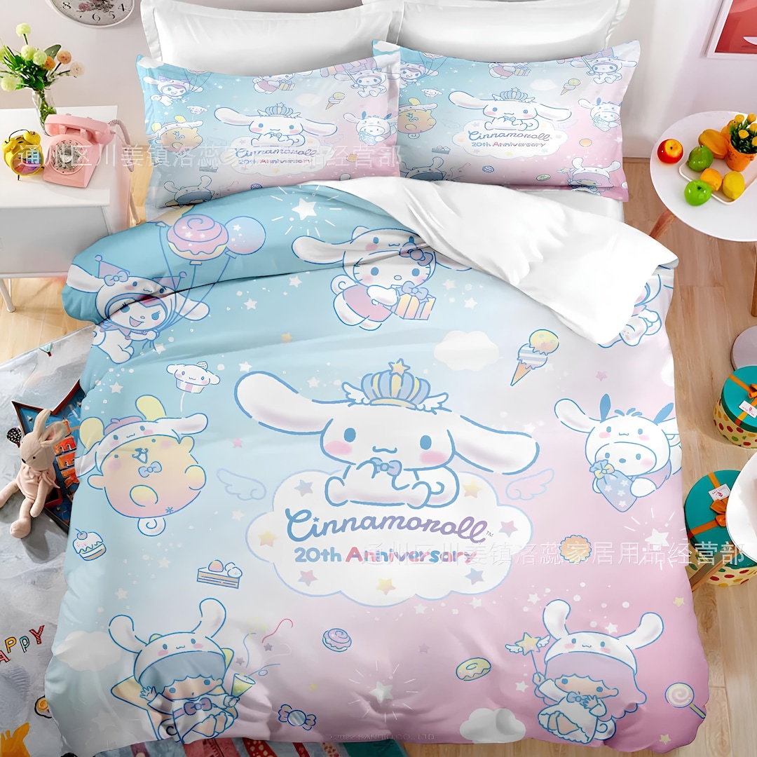 Sanrio Cinnamoroll Bedding Set, Custom Printed Duvet Cover - Etsy