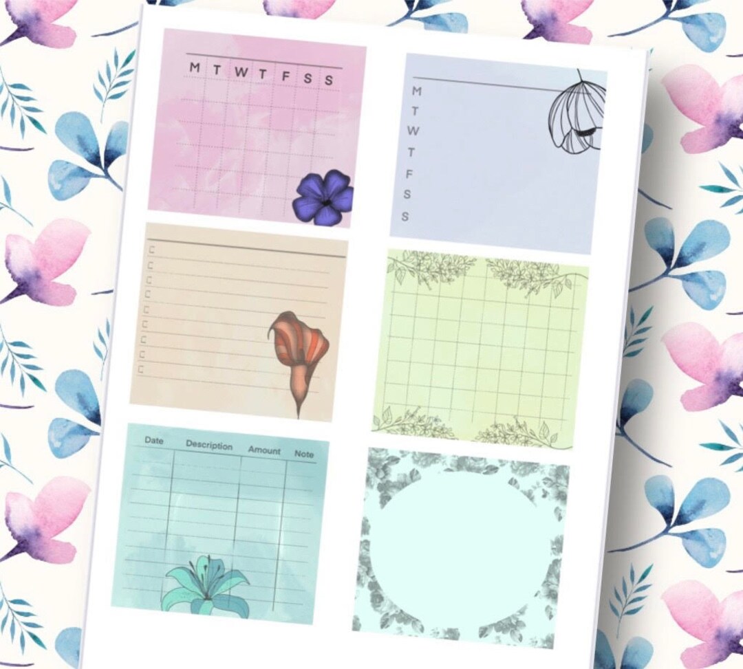 Printable Planning Sticky Notes With Deco, Template Sticky Notes, PDF ...