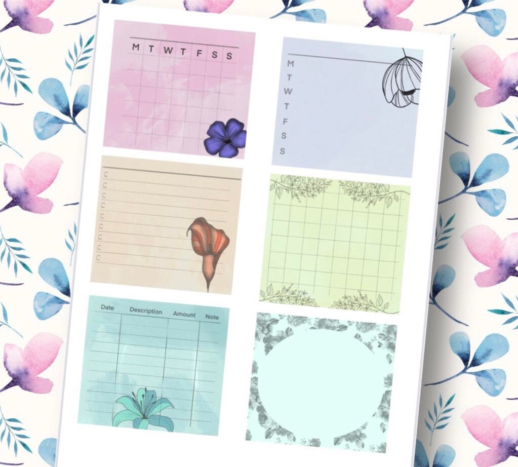 Printable Planning Sticky Notes With Deco, Template Sticky Notes, PDF ...