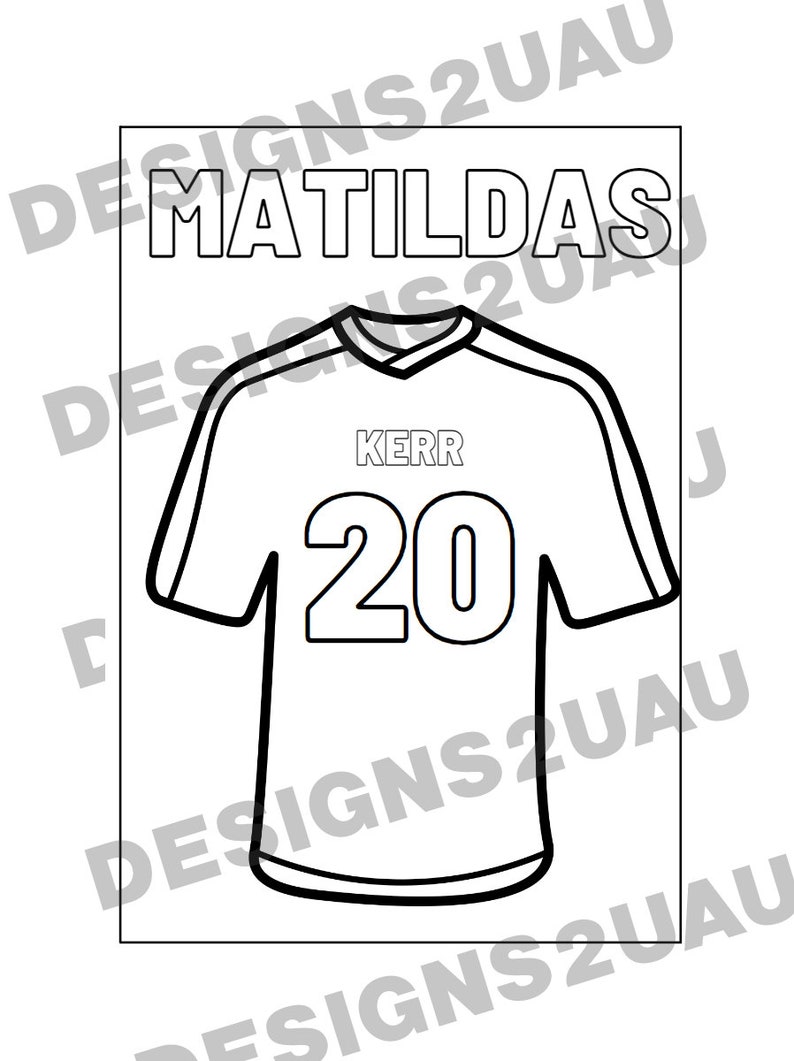 Matildas Printable Coloring In, Bluey & Bingo Matildas Womens World Cup ...