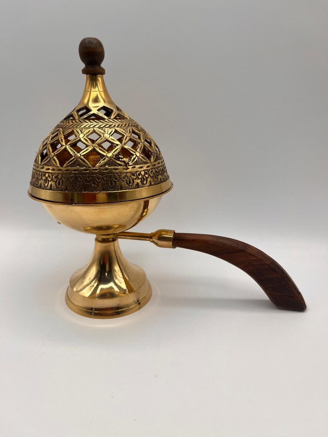 Elegant Brass Incense Burner With Intricate Latticework Brass Incense ...