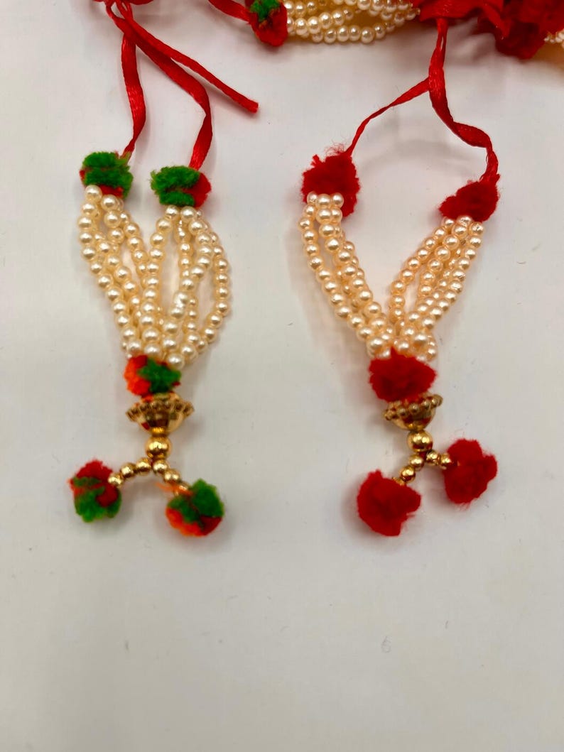 6 Pc Set Traditional Hindu God Moti Mala| Haar for Dussehra Diwali ...