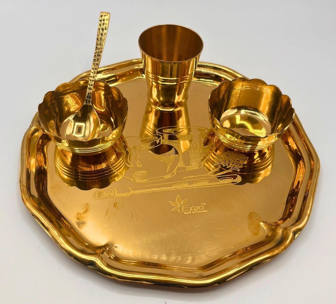 Brass Gopal Bhog Puja Thali Setl Brass Puja Thali| Return Gift ...