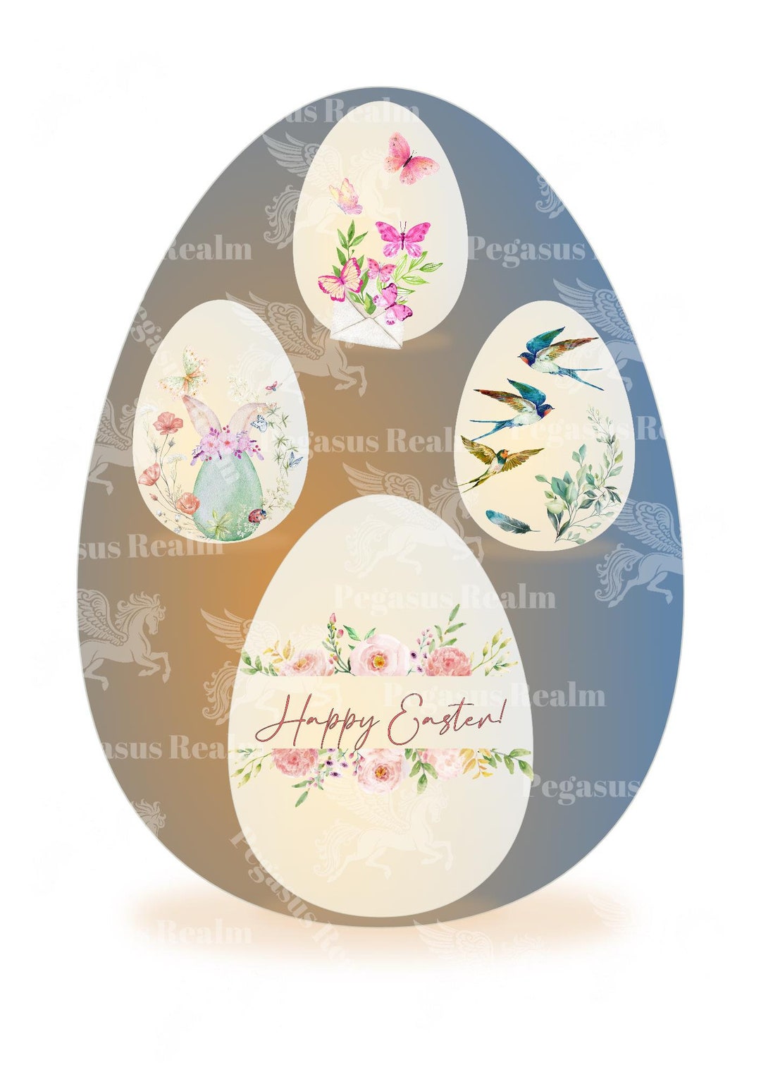 Clip Art "springtime Easter Egg Set" - Etsy