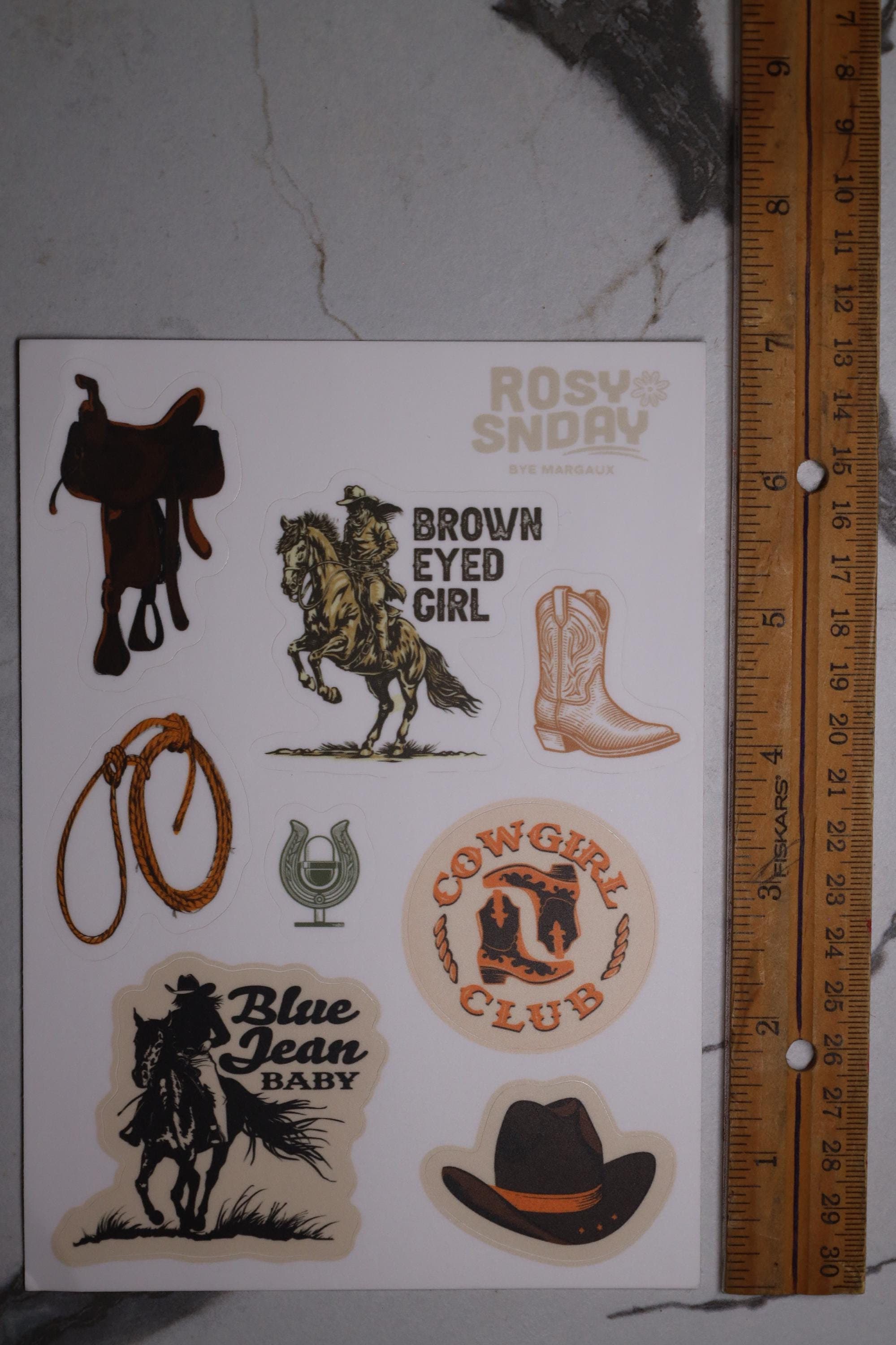 Western Sticker Sheet, Western Stickers, Western Sticker, Cowgirl ...