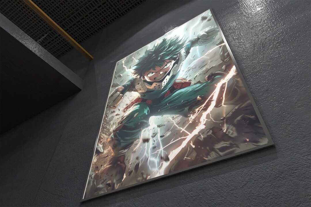 Izuku Midoriya in Action: My Hero Academia Illustration With Lightning ...