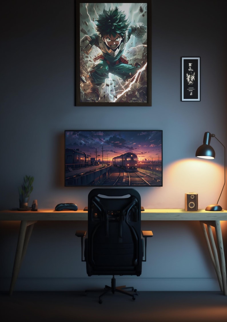 Izuku Midoriya in Action: My Hero Academia Illustration With Lightning ...