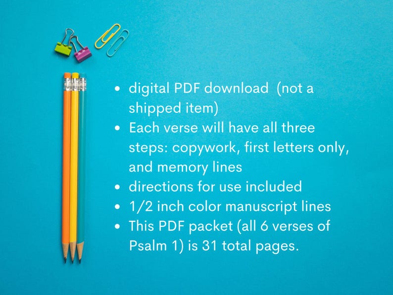 PSALM 1 Bible Copywork | Bible Verse Memorization | Copywork Charlotte ...