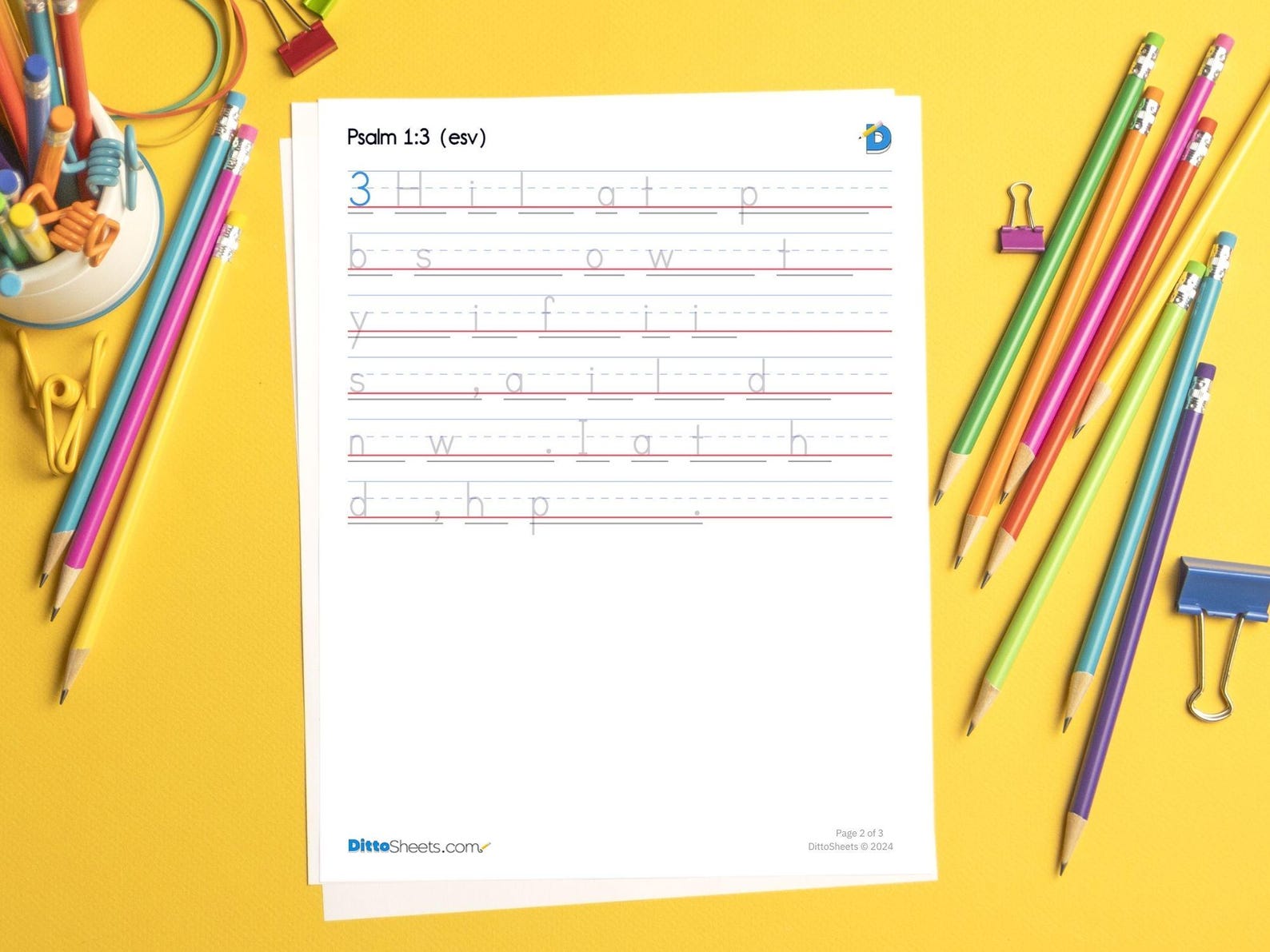 PSALM 1 Bible Copywork | Bible Verse Memorization | Copywork Charlotte ...