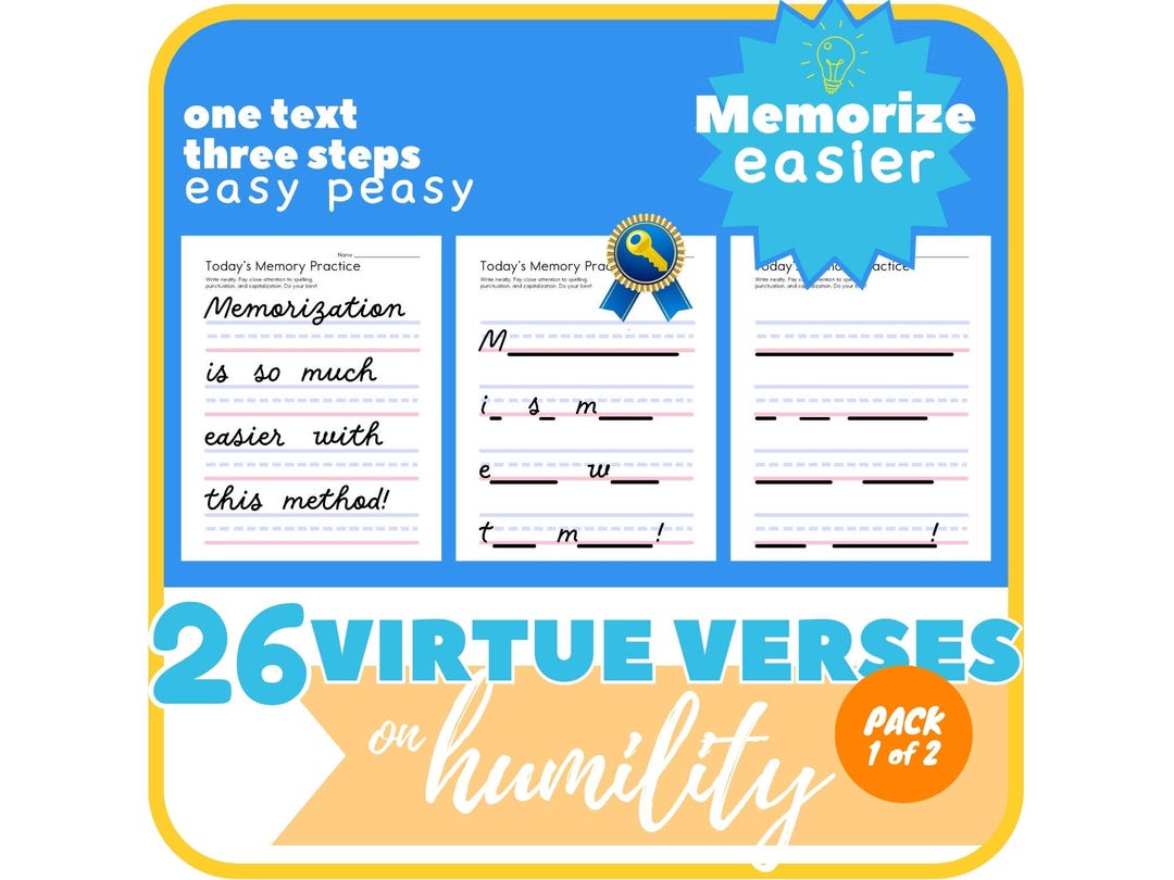 HUMILITY Bible Copywork | Bible Verse Memorization | Copywork Charlotte ...