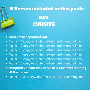 PSALM 1 Bible Copywork | Bible Verse Memorization | Copywork Charlotte ...