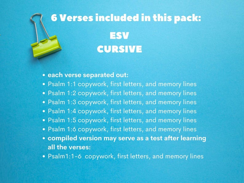 PSALM 1 Bible Copywork | Bible Verse Memorization | Copywork Charlotte ...