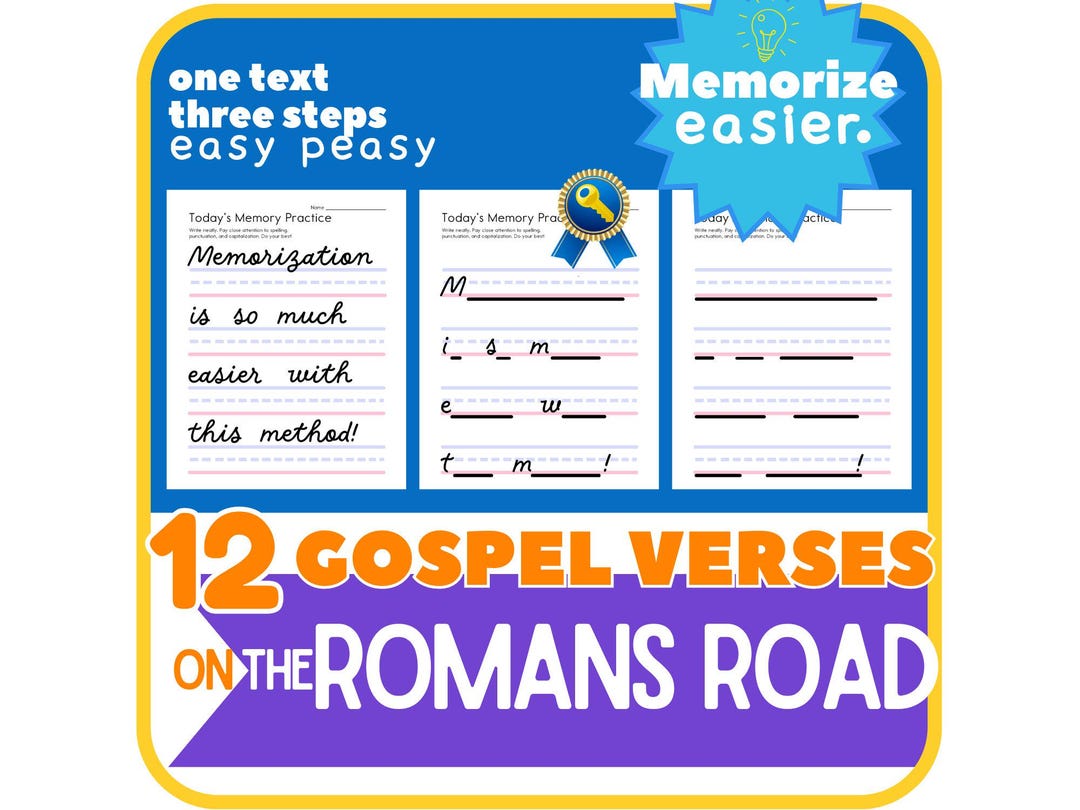 ROMANS ROAD Bible Copywork | Bible Verse Memorization | Copywork ...