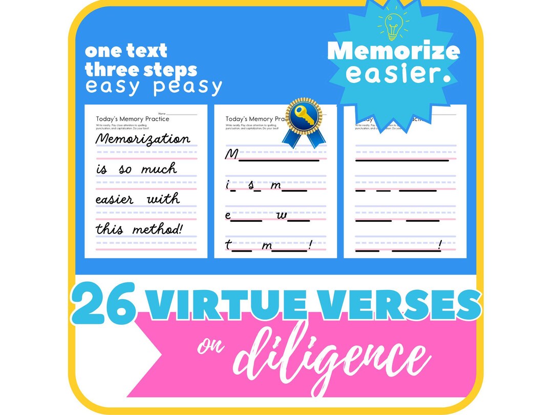 DILIGENCE Bible Copywork | Copywork Charlotte Mason | Bible Verse ...