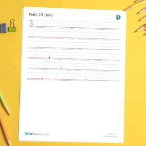 PSALM 1 Bible Copywork | Bible Verse Memorization | Copywork Charlotte ...