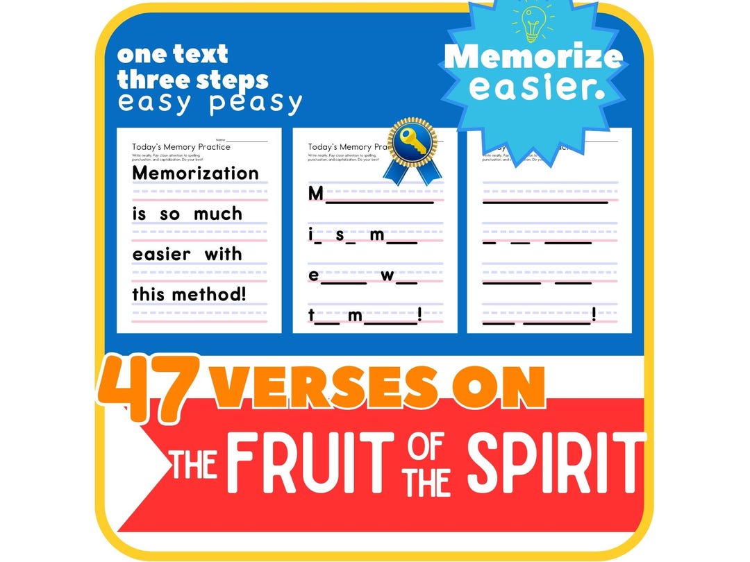 FRUIT of THE SPIRIT Bible Copywork | Bible Verse Memorization ...