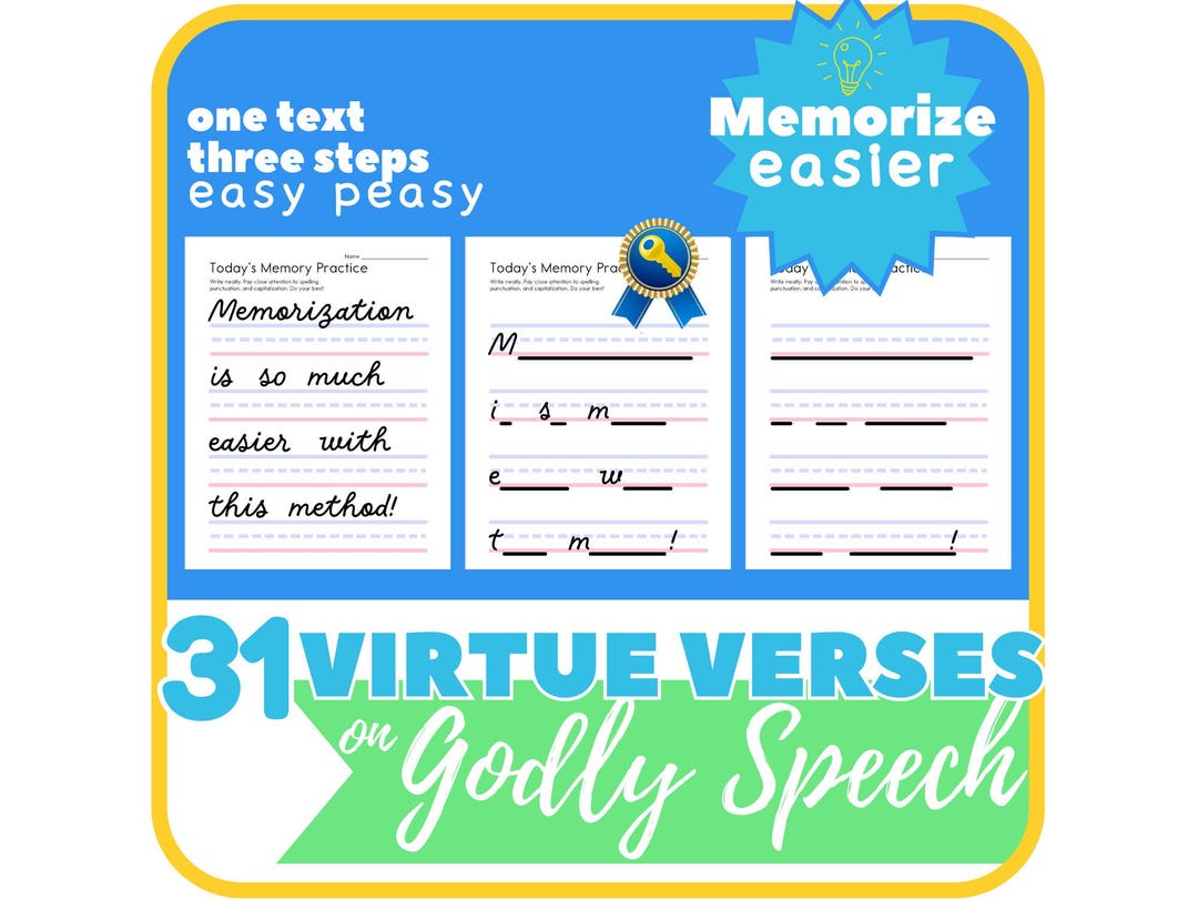 GODLY SPEECH Bible Copywork | Bible Verse Memorization | Copywork ...