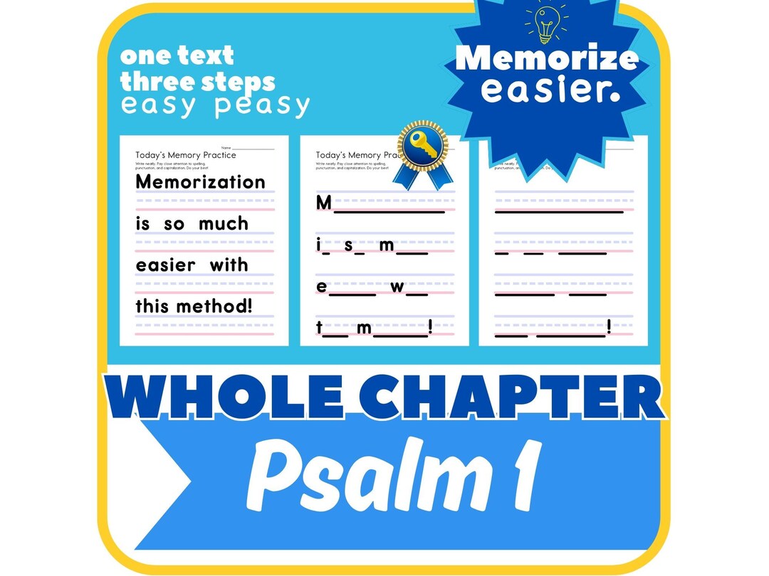 PSALM 1 Bible Copywork | Bible Verse Memorization | Copywork Charlotte ...