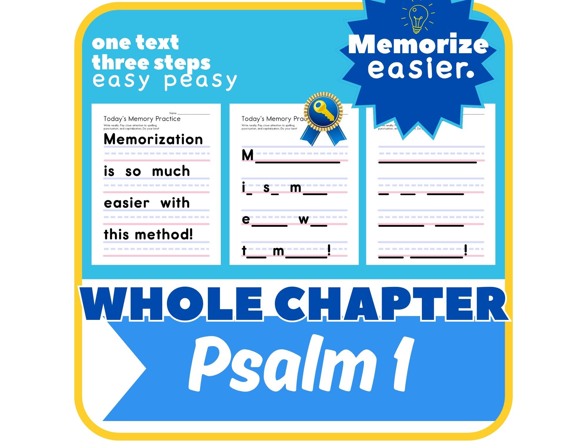 PSALM 1 Bible Copywork | Bible Verse Memorization | Copywork Charlotte ...