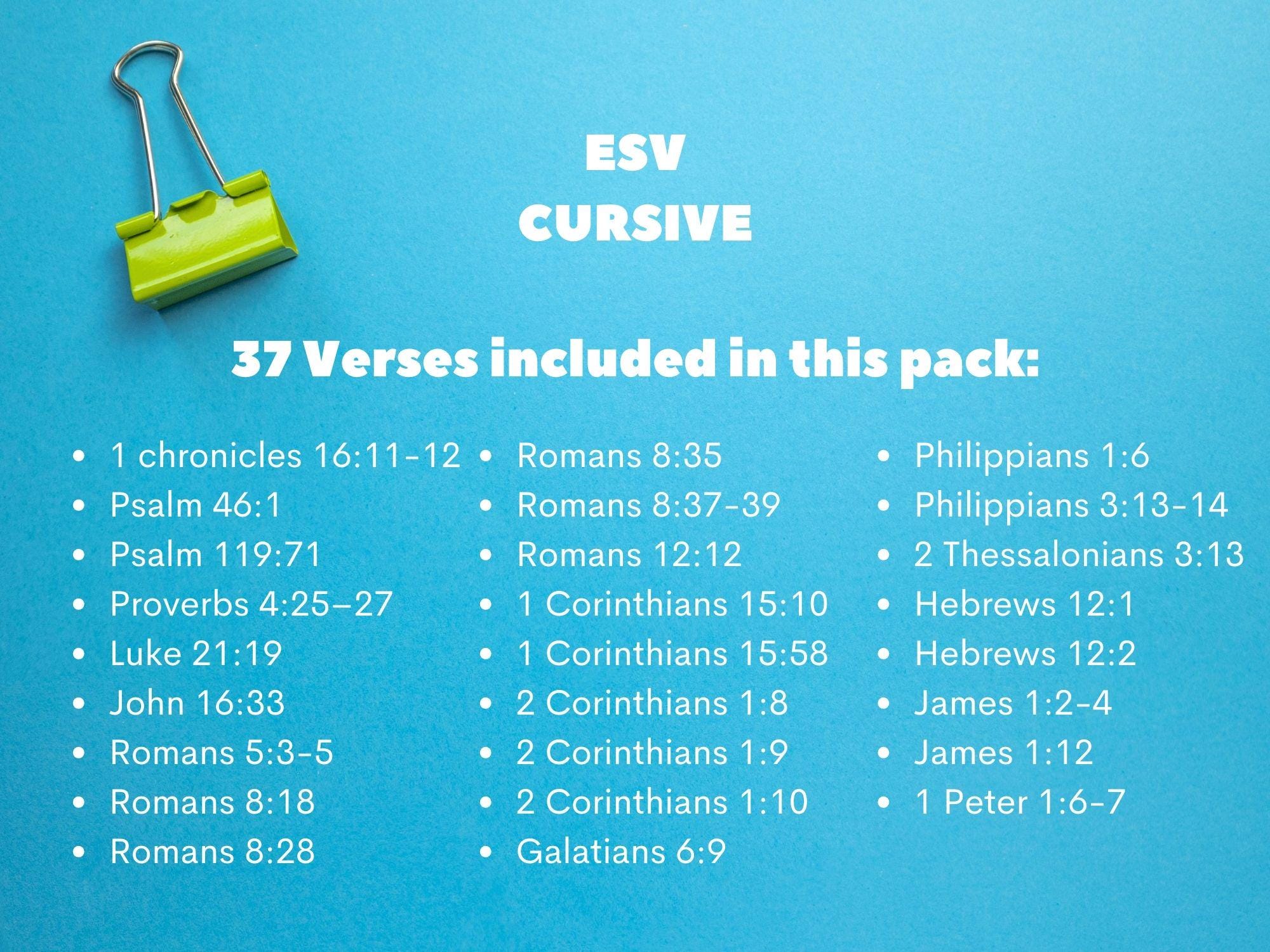 2nd Grade Bible Verses Copywork, Christian Printable, Cursive ...