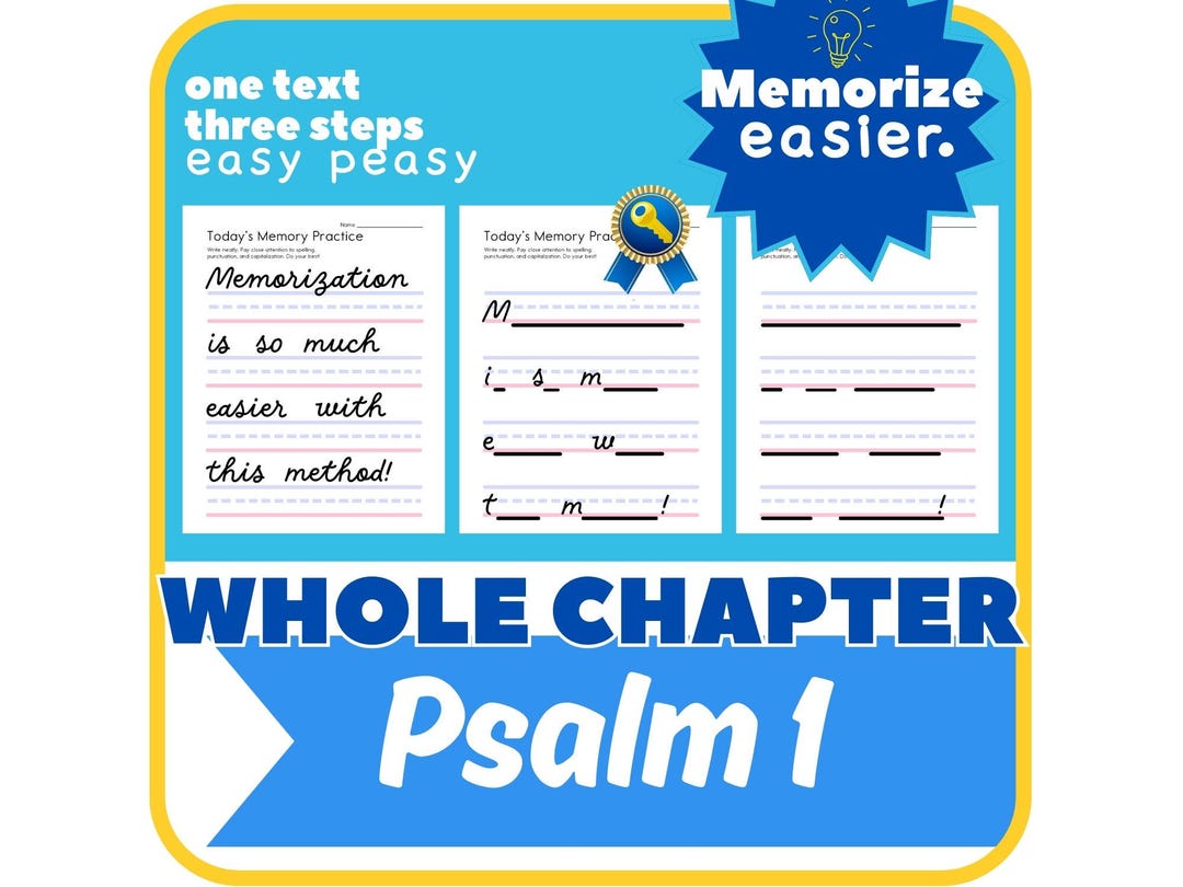 PSALM 1 Bible Copywork | Bible Verse Memorization | Copywork Charlotte ...