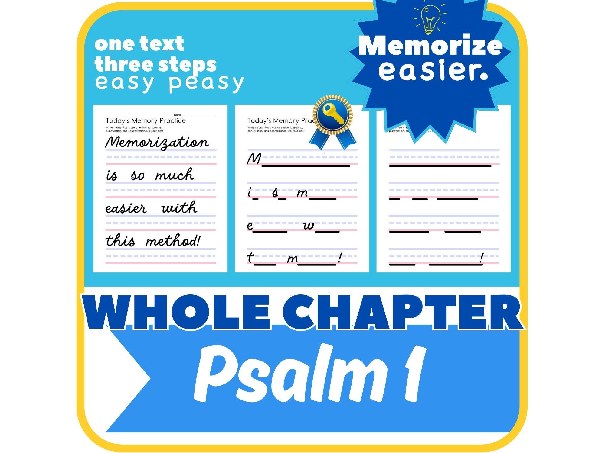 PSALM 1 Bible Copywork | Bible Verse Memorization | Copywork Charlotte ...
