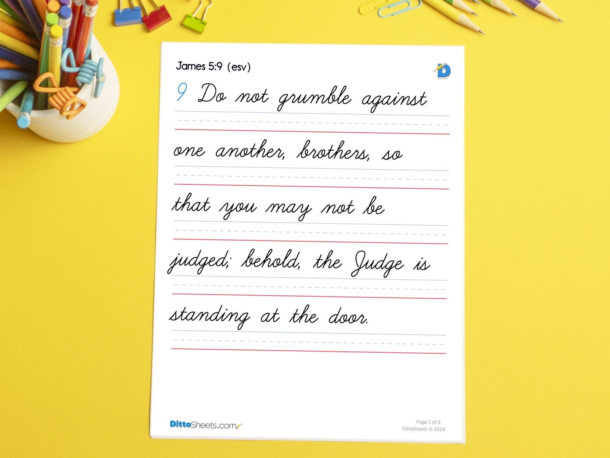 COMPLAINING Bible Copywork | Bible Verse Memorization | Copywork ...