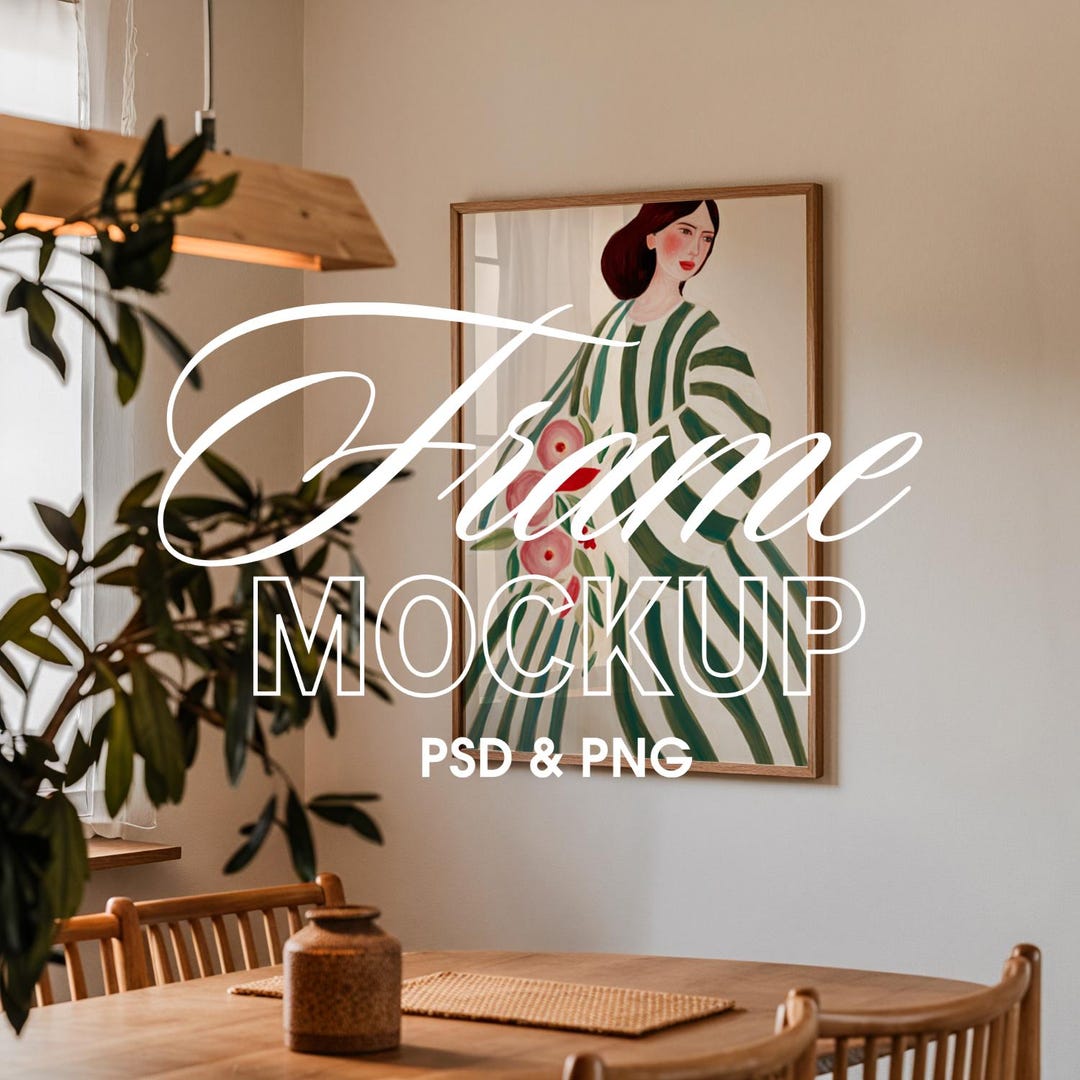 Glass Frame Mockup, Wood Frame PSD for Prints, Poster Frame Mockup, DIN ...