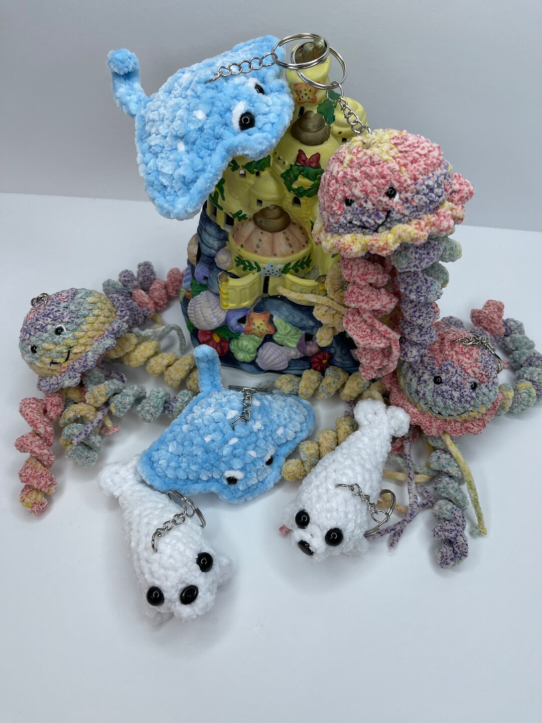 Sea Keychian Creatures / Cute Seal Keychain / Stingray Keychain ...