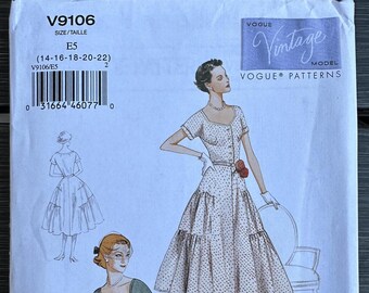 UNCUT Simplicity Sewing Pattern 9294, Retro 1950s-style Party Dress ...