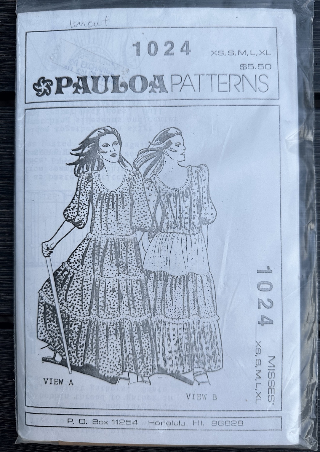 UNCUT Pauloa Sewing Pattern 1024, RARE VINTAGE 1970s Hawaiian Loose ...