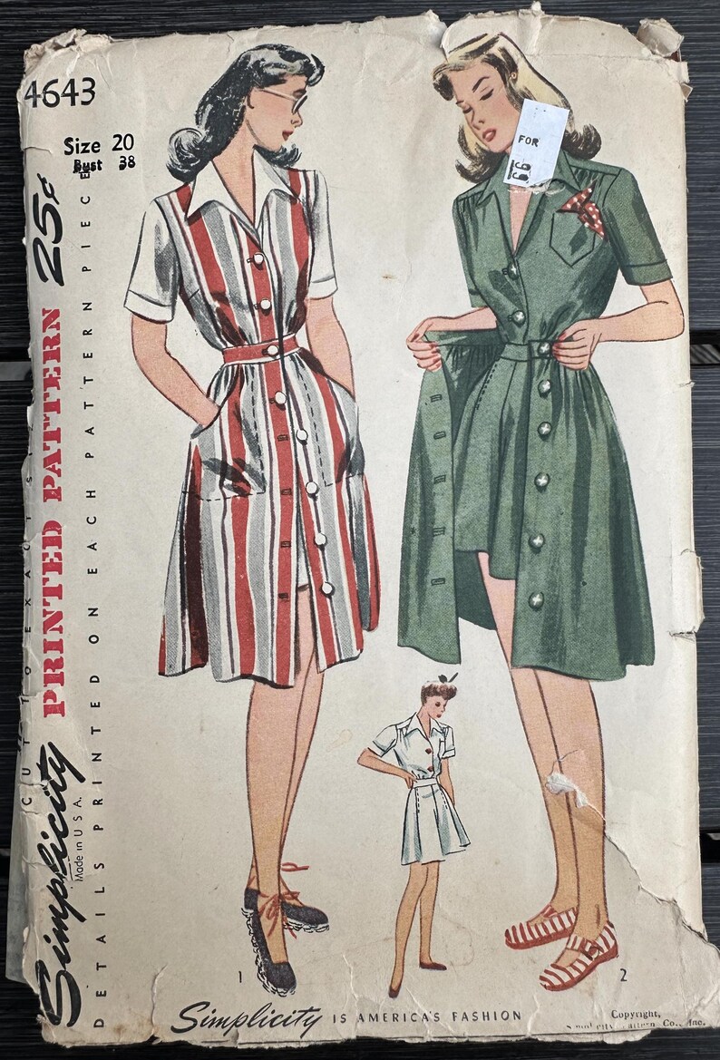 RARE VINTAGE Simplicity Sewing Pattern 4643, Combination Set (shorts ...