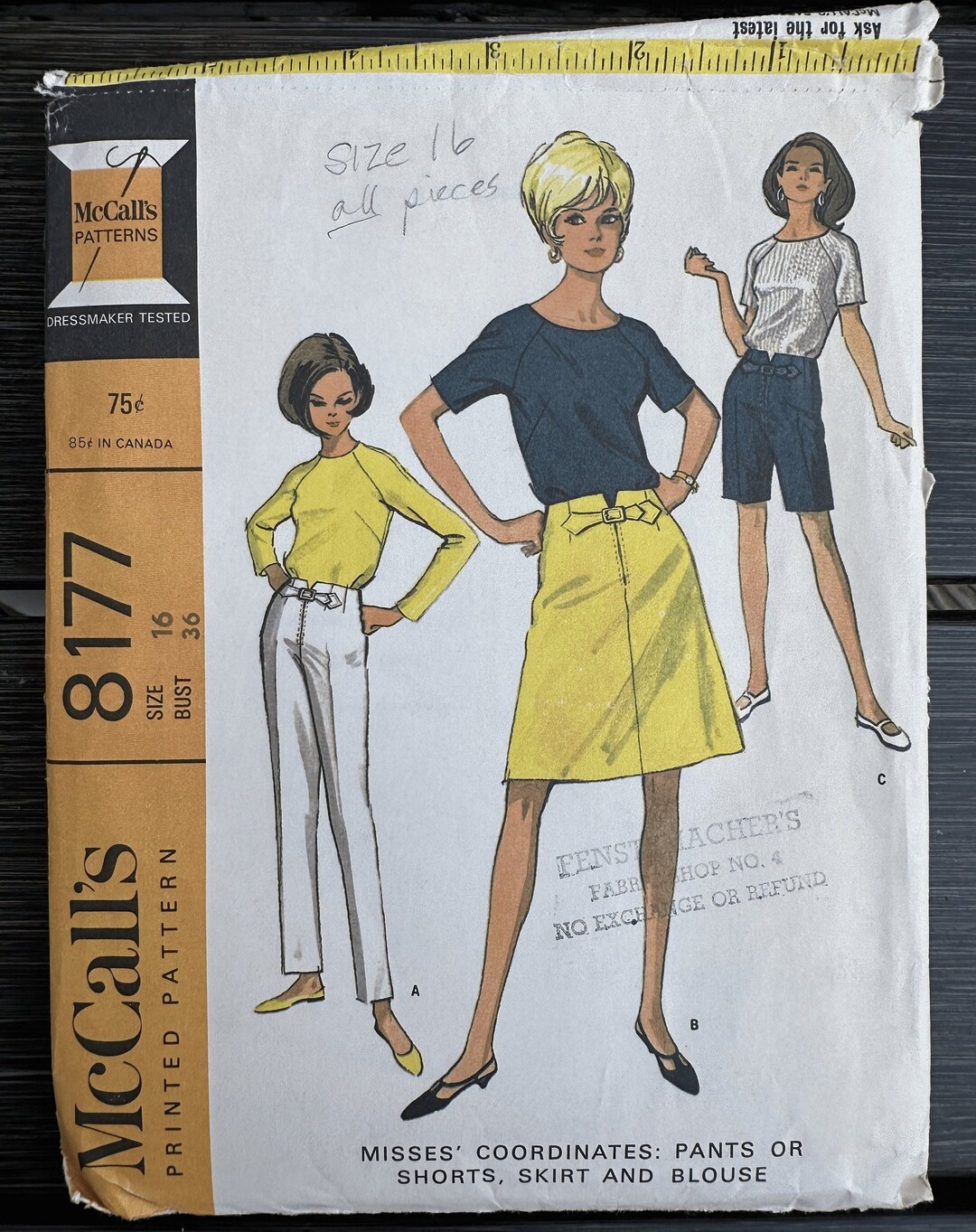 RARE VINTAGE Mccall's Sewing Pattern 8177, 1960s Misses' Coordinates ...