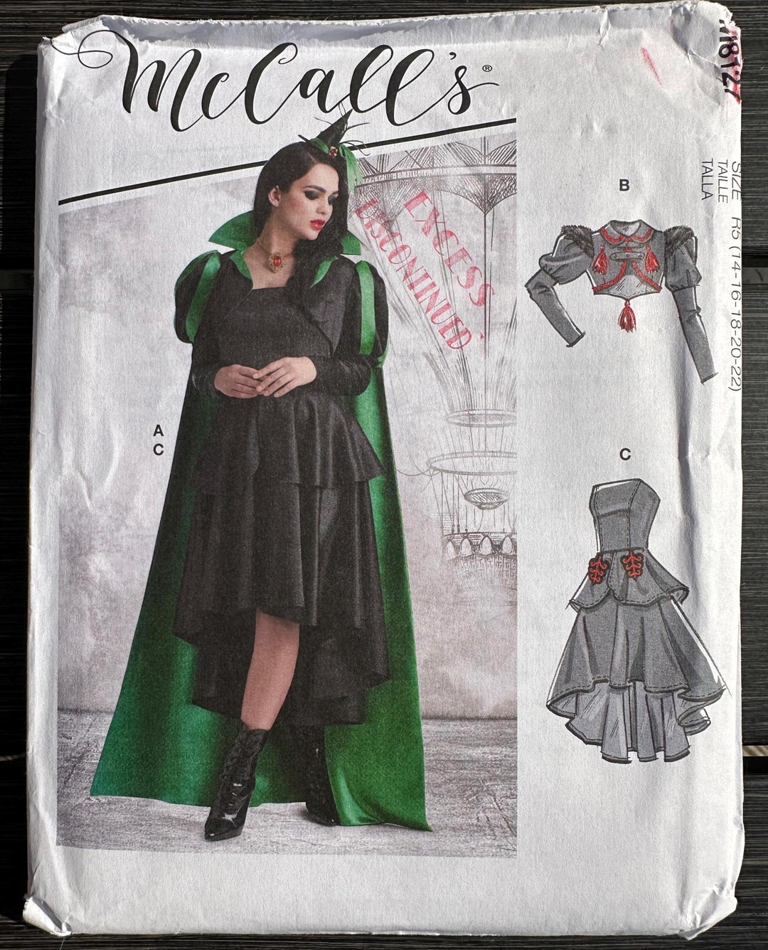 UNCUT Mccall's Sewing Pattern 8127, Steampunk Wicked Witch Costume ...