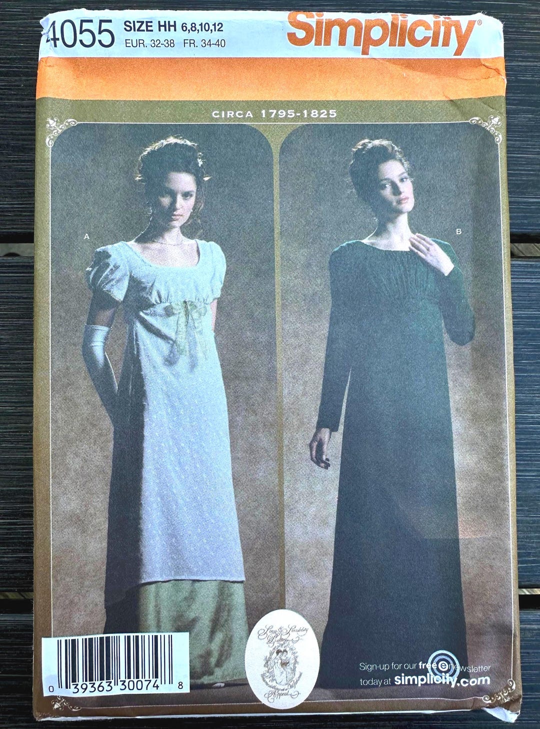UNCUT Simplicity 4055 Sewing Pattern, Regency-era Dress Circa 1755-1825 ...