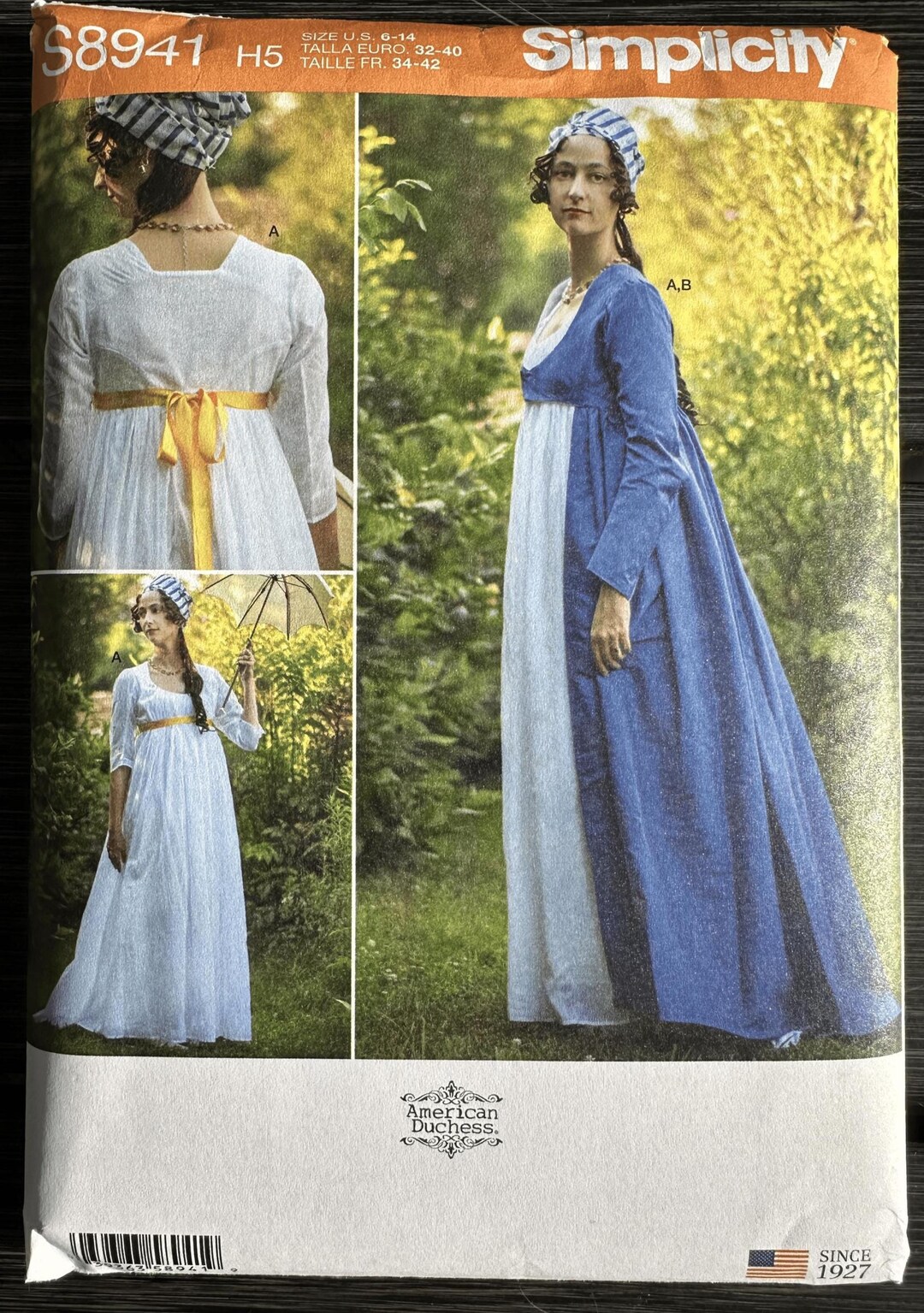 UNCUT Simplicity 8941 Sewing Pattern, Regency-era Gown and Robe Costume ...