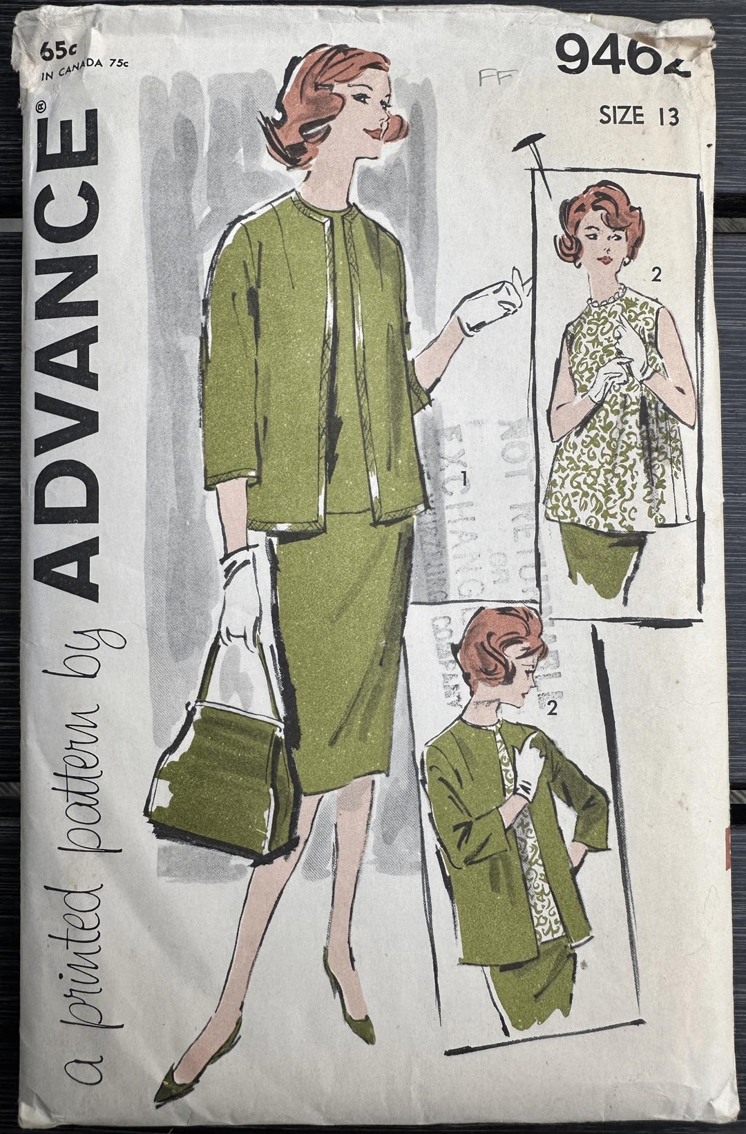 UNCUT Advance 9462 Sewing Pattern, Vintage 1960 Maternity Suit and ...