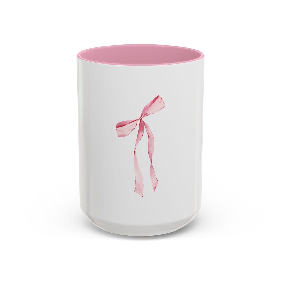 Coquette Pink Bow Mug, Colorful Mugs for Her, Cute Coffee Cup, Fun Tea ...