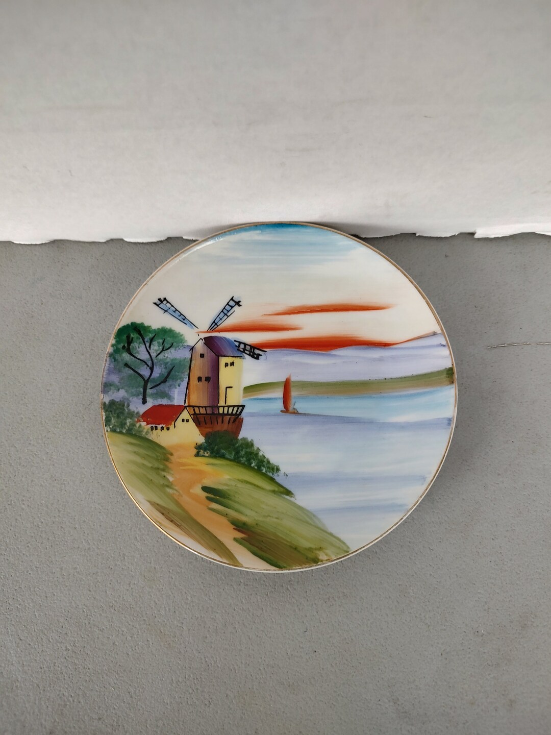 Japan Windmill Plate Hand Painted 1945-1950s - Etsy