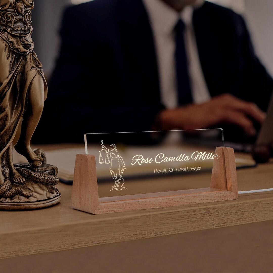 Personalized Lawyer Night Light, Custom Attorney Name Plate, Lawyer ...
