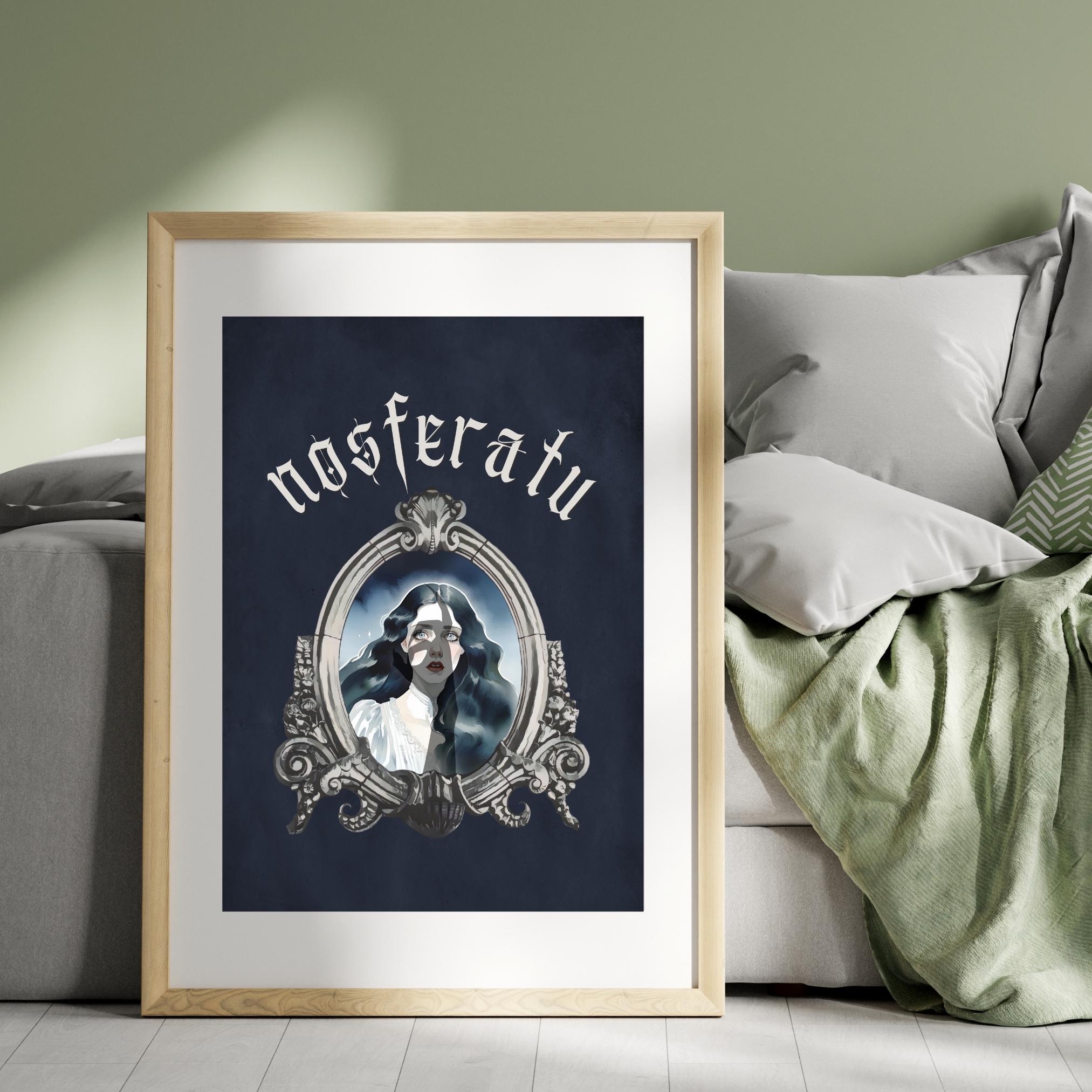 Nosferatu Art Print Vintage Gothic Vampire Decor | Dracula Moody Horror ...