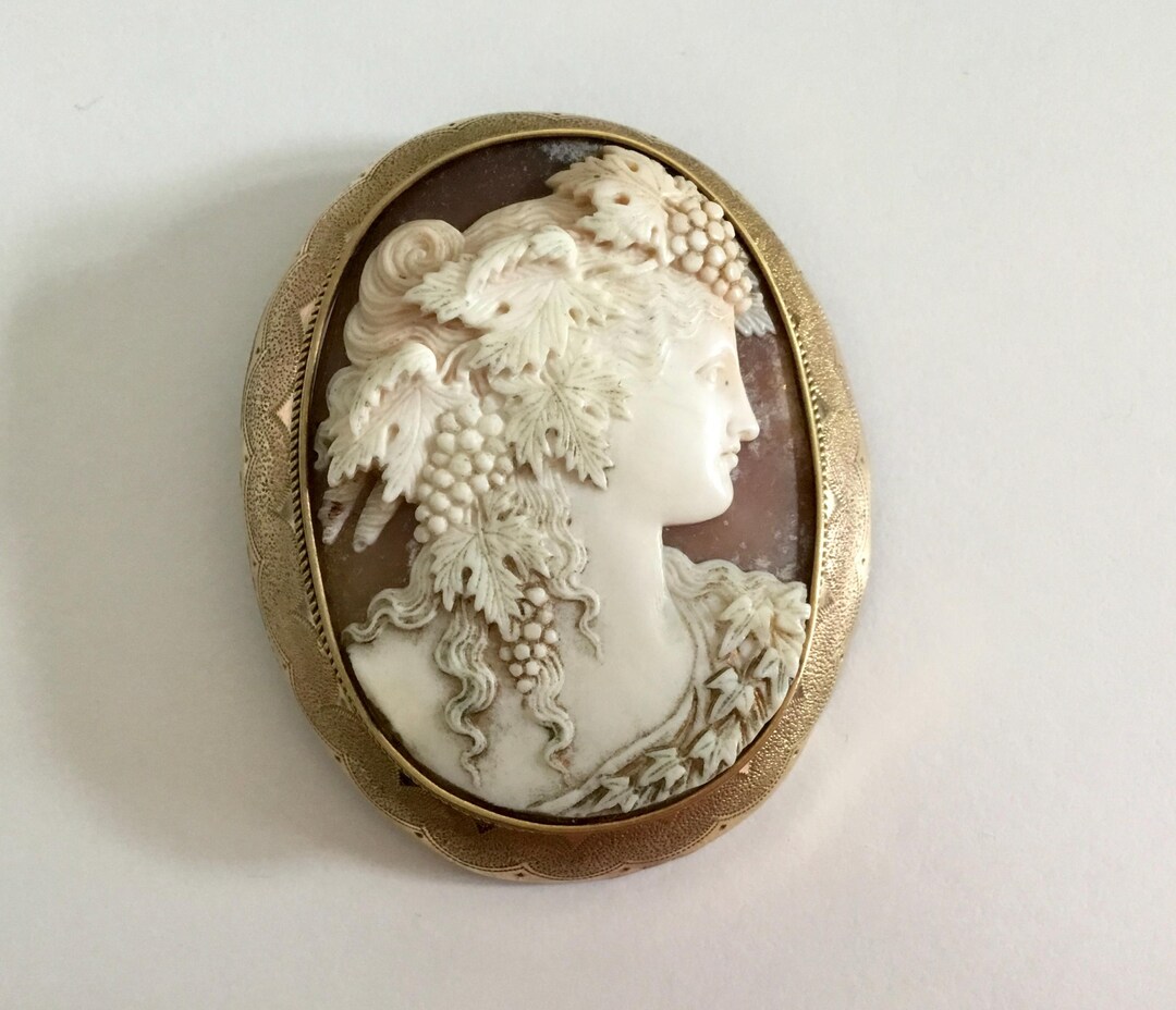 Huge Antique Victorian Edwardian Cameo Brooch, Finely Carved Shell ...