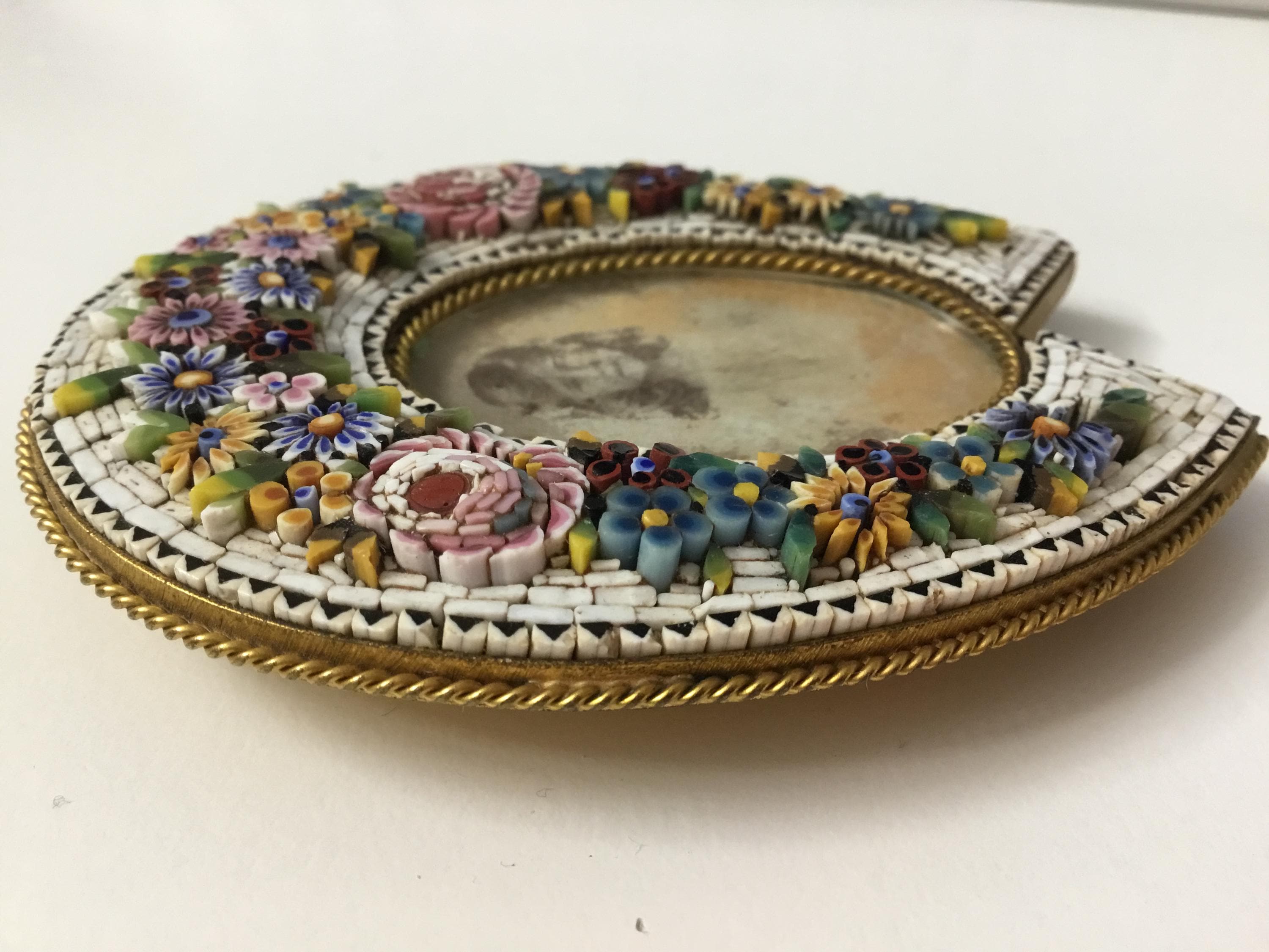 Antique Micro Mosaic Frame, Italian Handcrafted Raised 3D Layer Effect ...