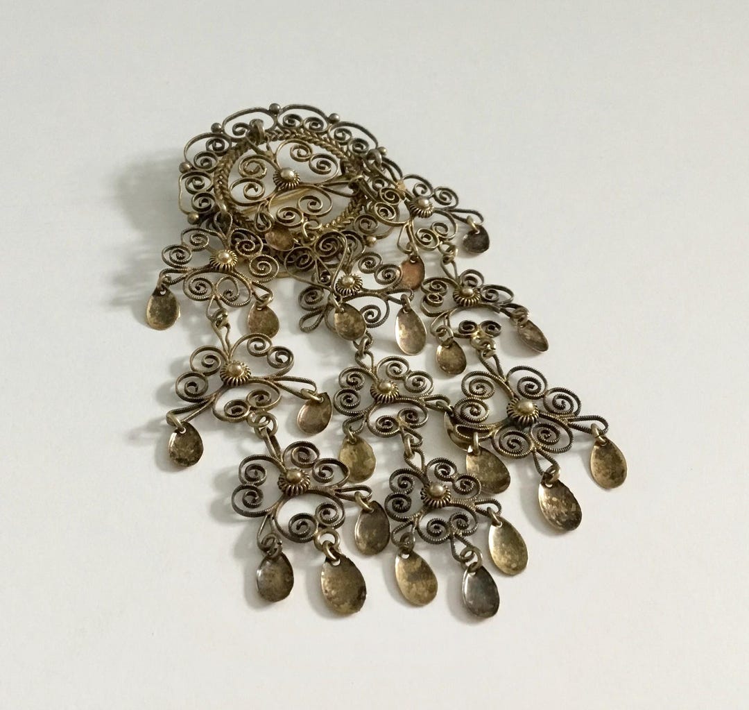 Traditional Antique Norwegian Ethnic Solje Wedding Brooch, Large Gold ...
