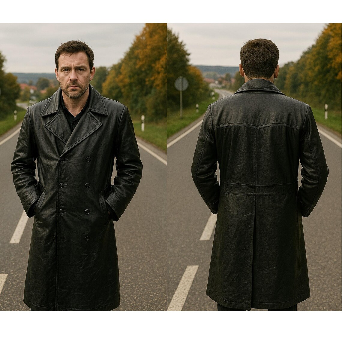 German Military Real Leather Jacket – Vintage Genuine Leather Trench ...