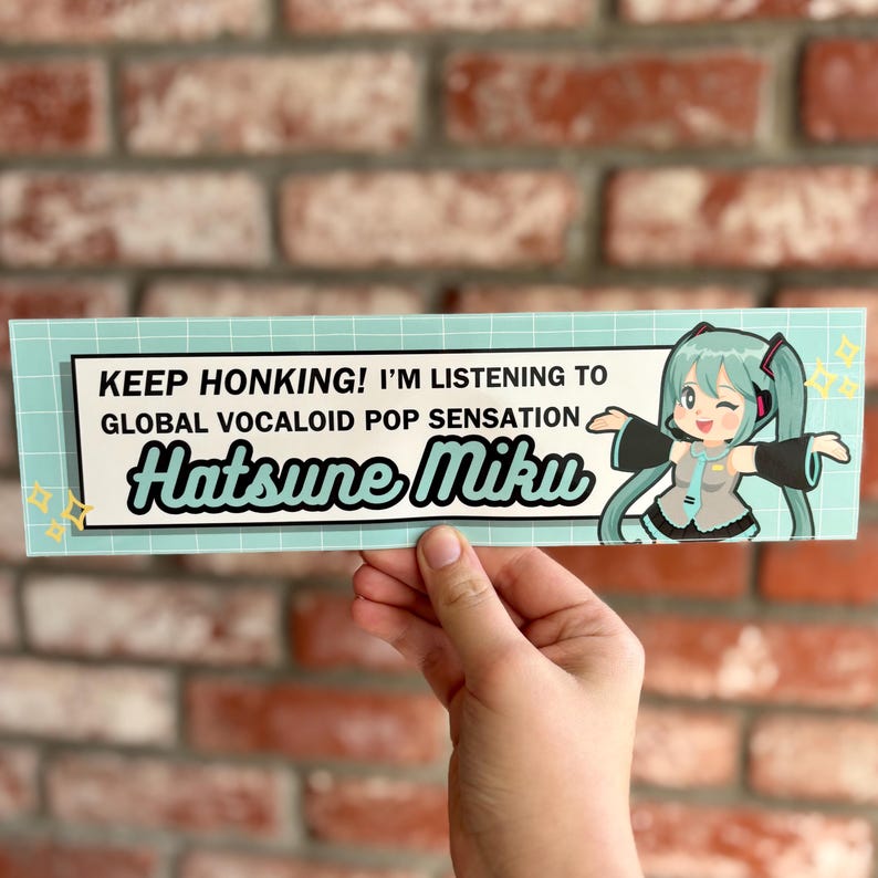 Hatsune Miku Vocaloid Kawaii Anime Bumper Sticker - Etsy
