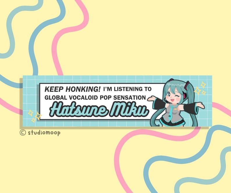 Hatsune Miku Vocaloid Kawaii Anime Bumper Sticker - Etsy